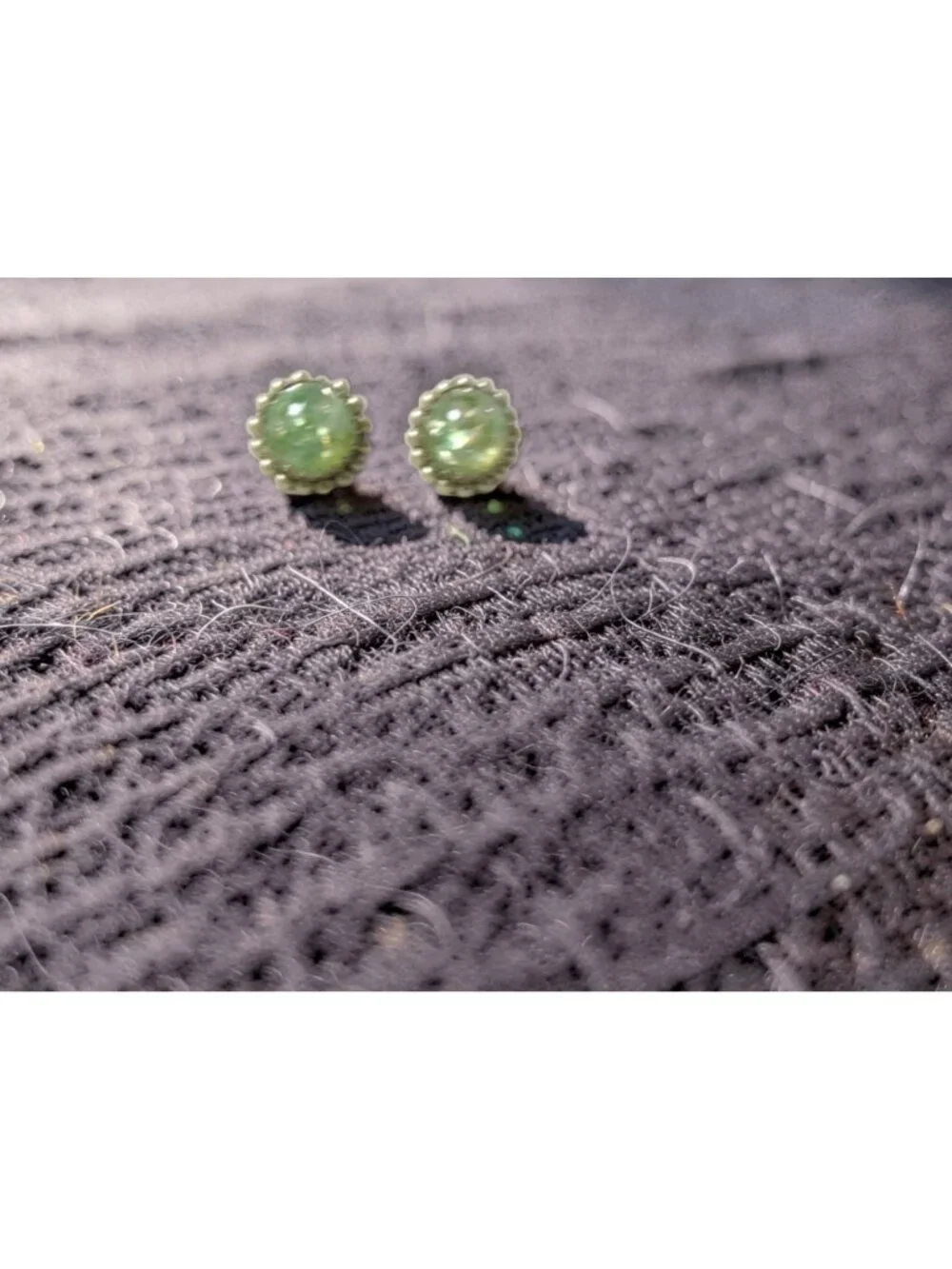 Estate | Jewelry | Vintage 95s Silver Tone Circled Marbled Green ...